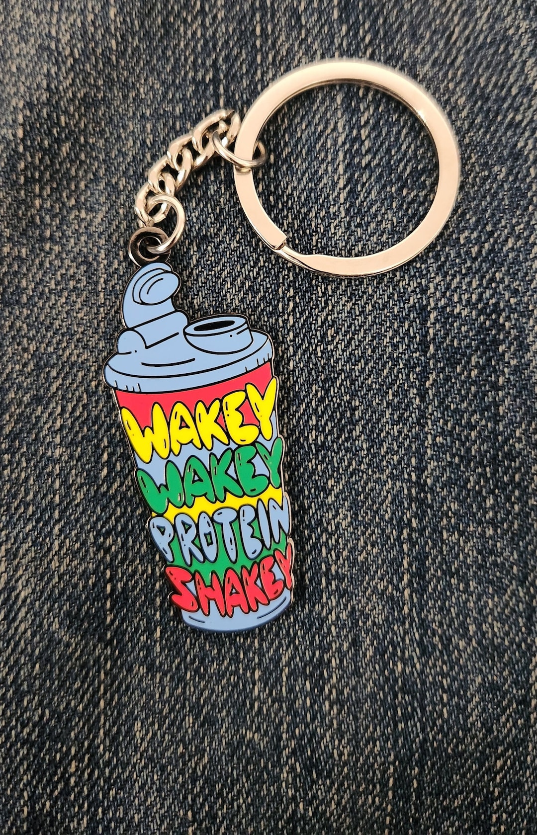 Protein Shake Hard Enamel Keychain-fitness Keychain-whey Protein ...