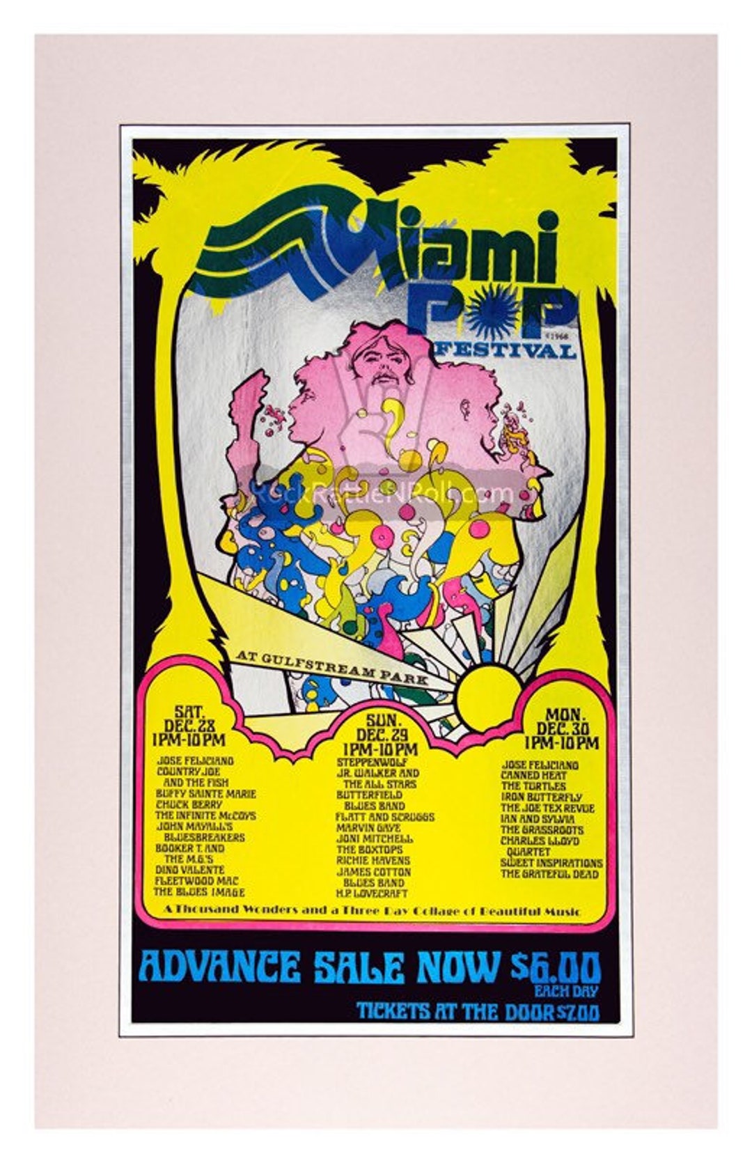 MIAMI POP FESTIVAL 1968 11x17 Concert Poster Fleetwood Mac - Etsy