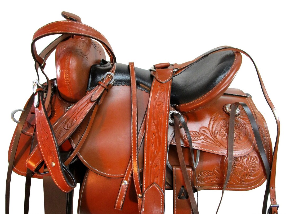 Western Saddle Barrel Racing Horse Trail Pleasure Rodeo Tooled - Etsy