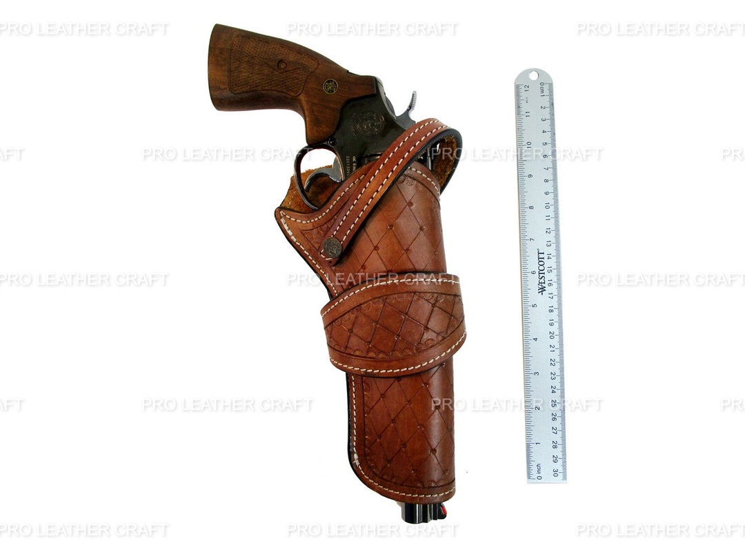 Gun Cover Pistol Holster Revolver Holder Diamond Tooled Leather Open ...