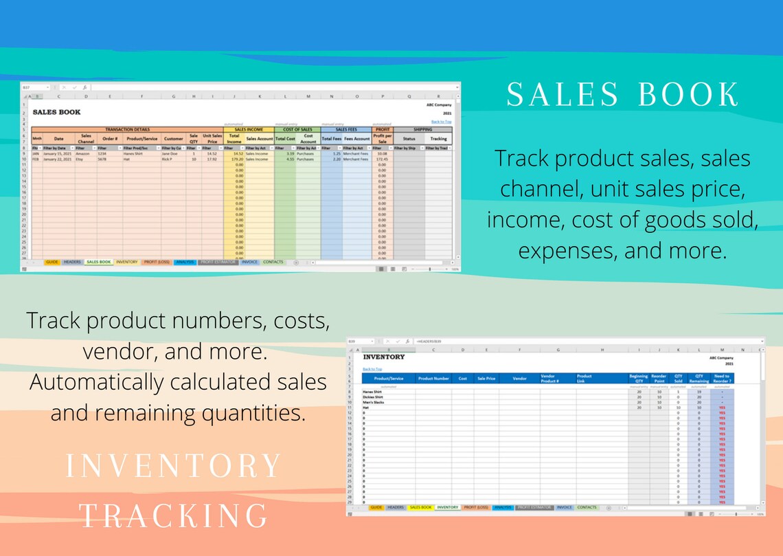 Sales & Inventory Tracker – Excel Spreadsheet/template – Google Sheets ...