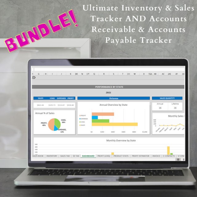 BUNDLE - Ultimate Inventory & Sales Tracker AND Accounts Receivable and ...