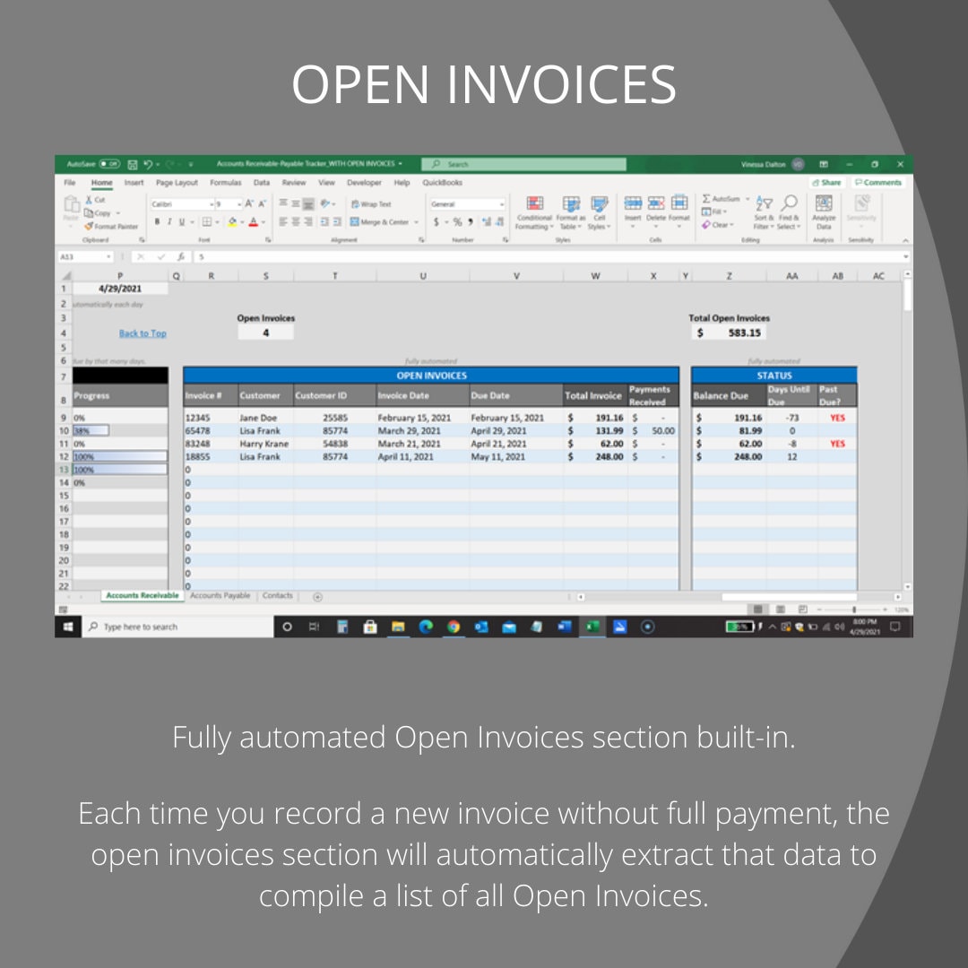 Accounts Receivable & Accounts Payable Tracker - Excel Template ...