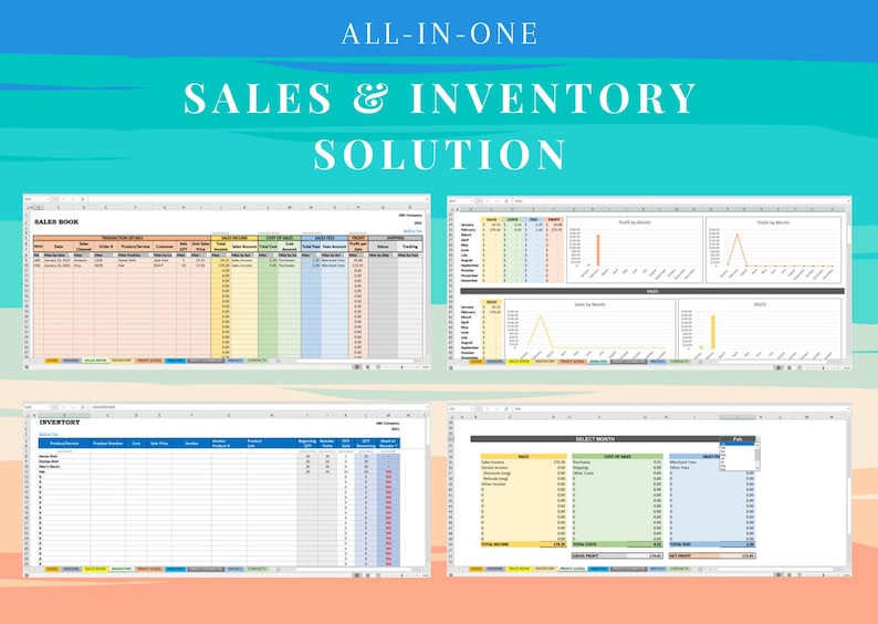 Sales & Inventory Tracker – Excel Spreadsheet/template – Google Sheets ...