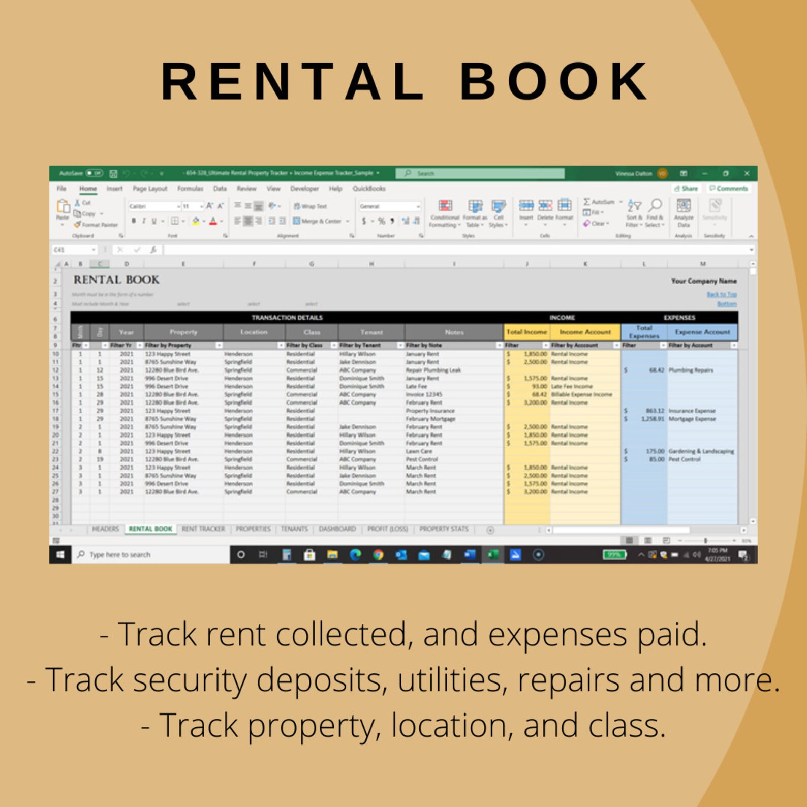 Ultimate Rental Property Tracker - Complete Income & Expense Tracker ...