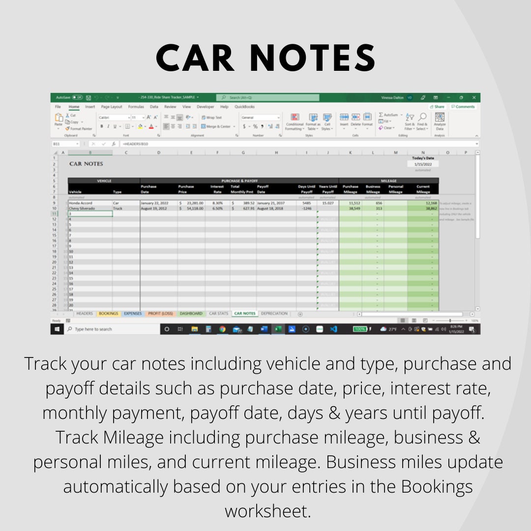 Rideshare Tracker - Excel Template - Google Sheets - Instant Download ...