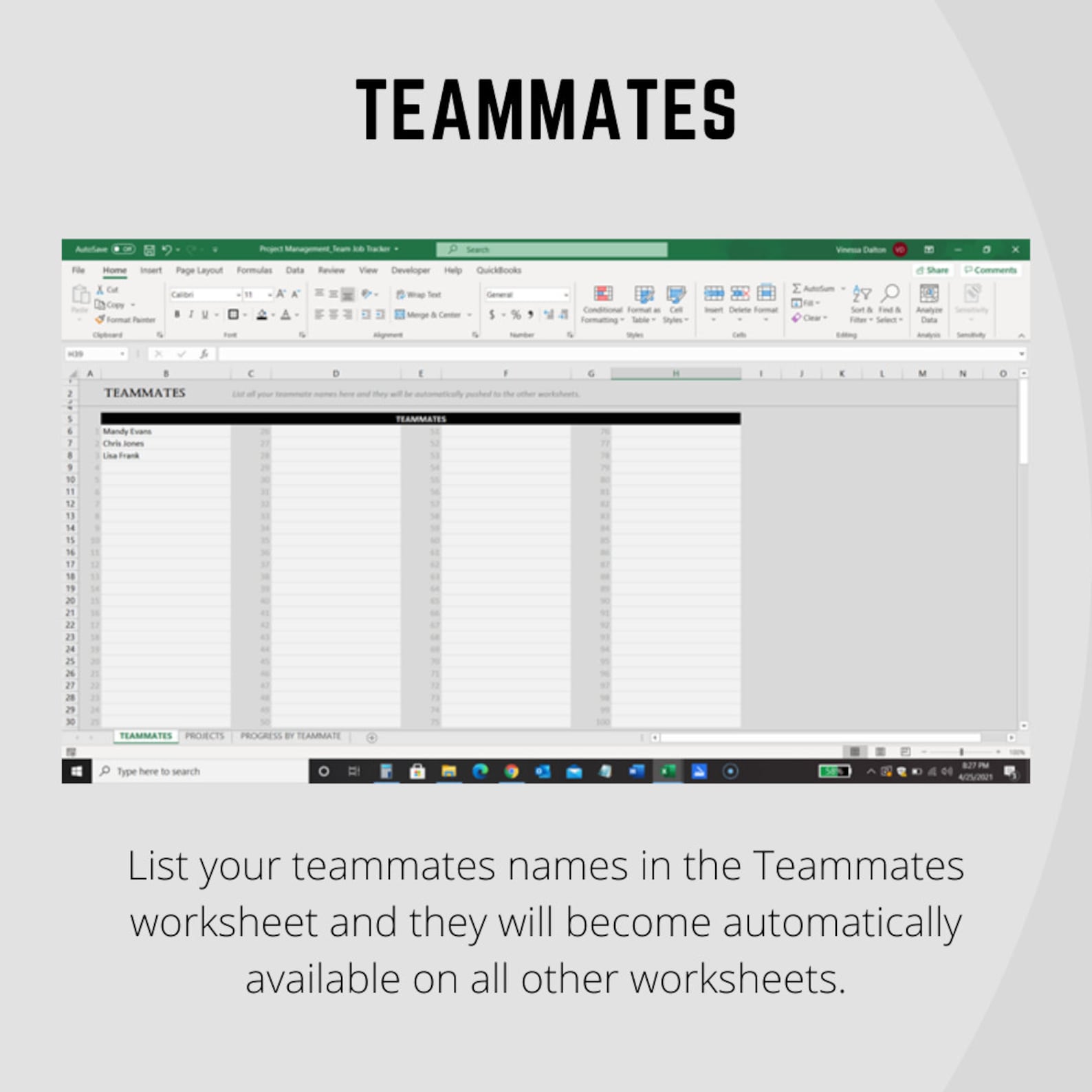 Project Management - Team Job Tracker - Team to Do List - Excel ...