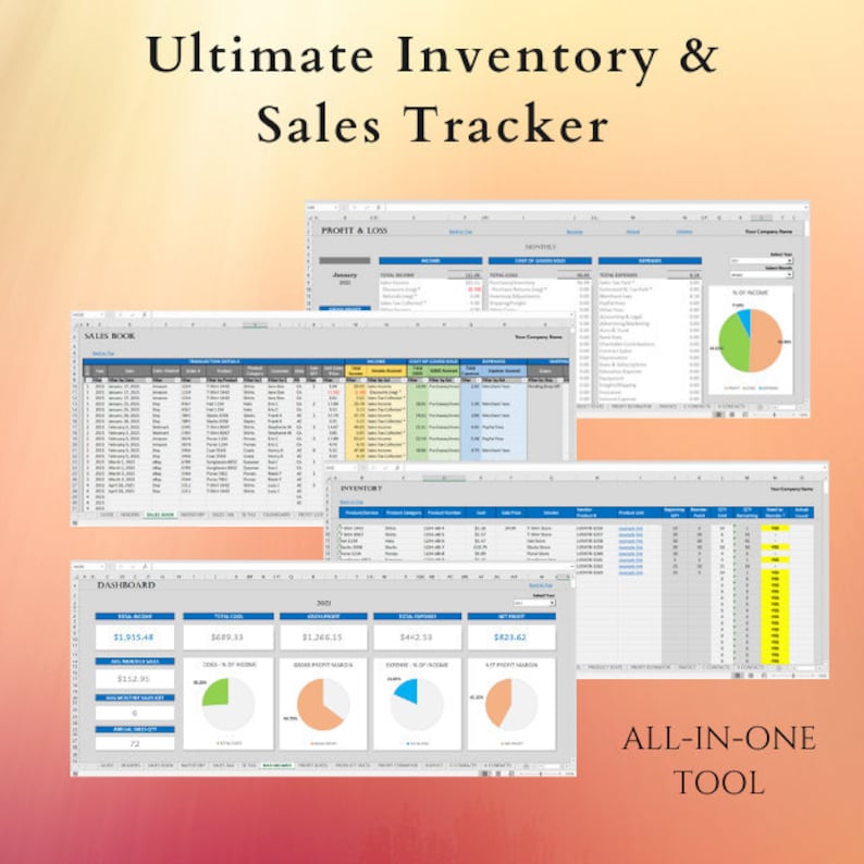 Ultimate Inventory & Sales Tracker - Bookkeeping for Sales - All in One ...