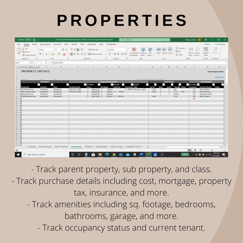 Multi-dwelling Rental Property Tracker - Complete Income & Expense ...
