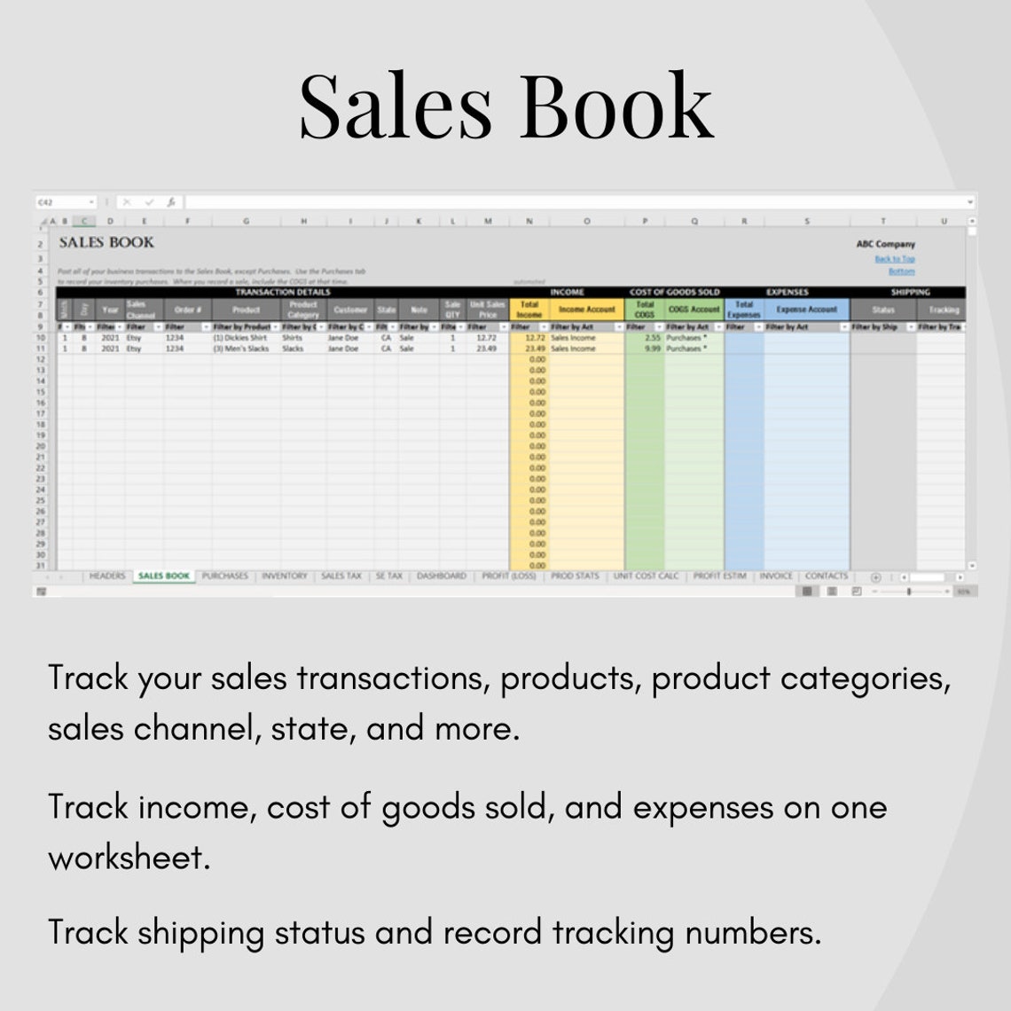 Impressive Inventory Valuator & Sales Tracker Excel Template Instant ...