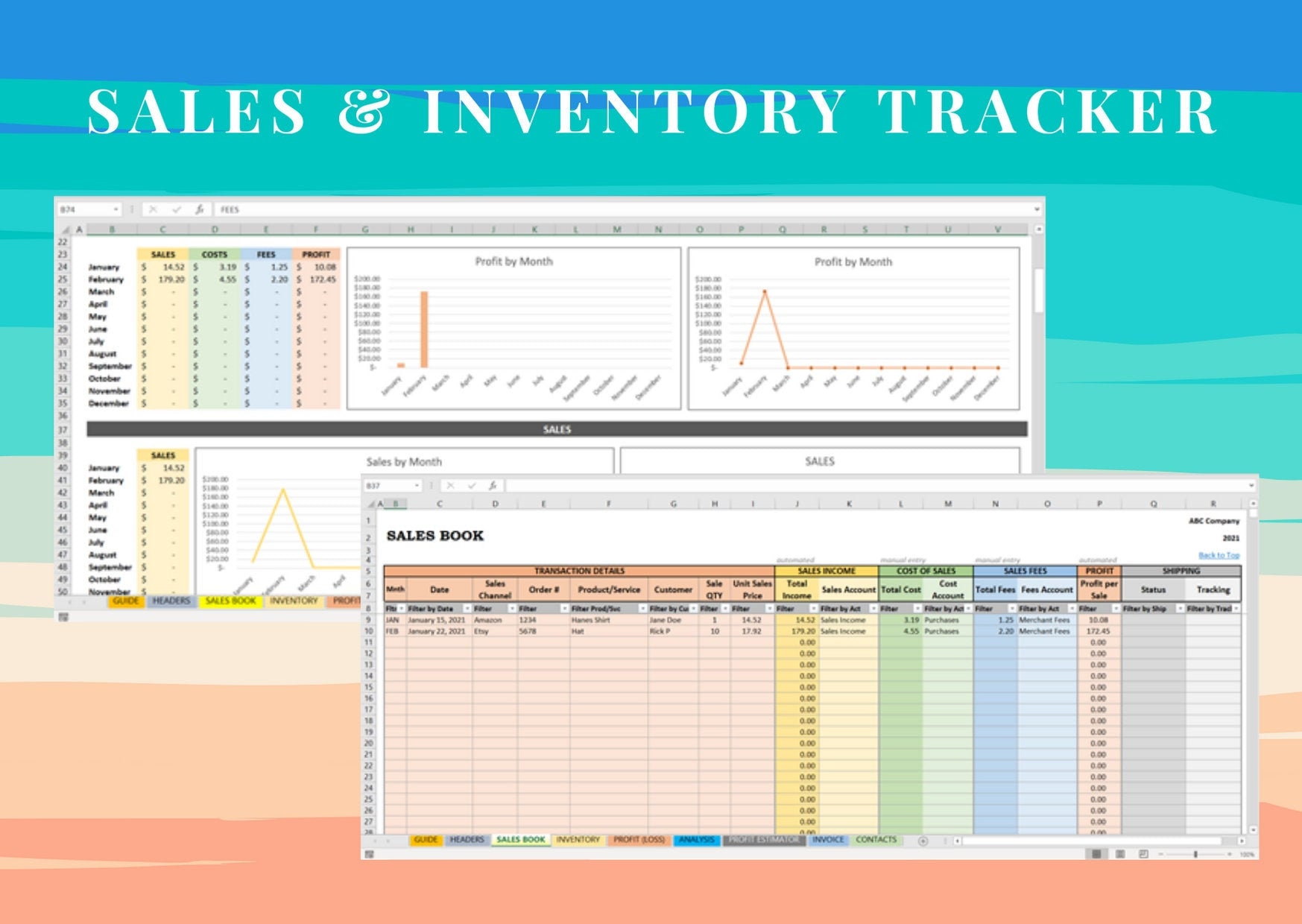 Sales & Inventory Tracker – Excel Spreadsheet/template – Google Sheets ...