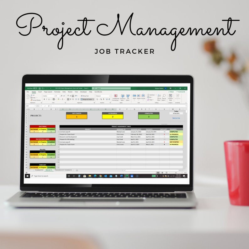 Project Management - Team Job Tracker - Team to Do List - Excel ...