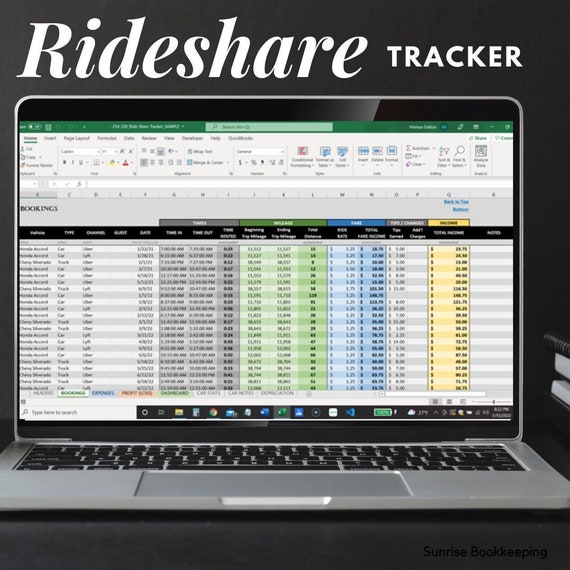 Rideshare Tracker Excel Template Google Sheets Instant - Etsy