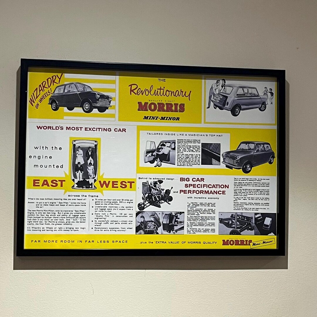 Classic BMC Mini Austin Morris Mini Minor Cooper Mk1 Garage Wall Art ...