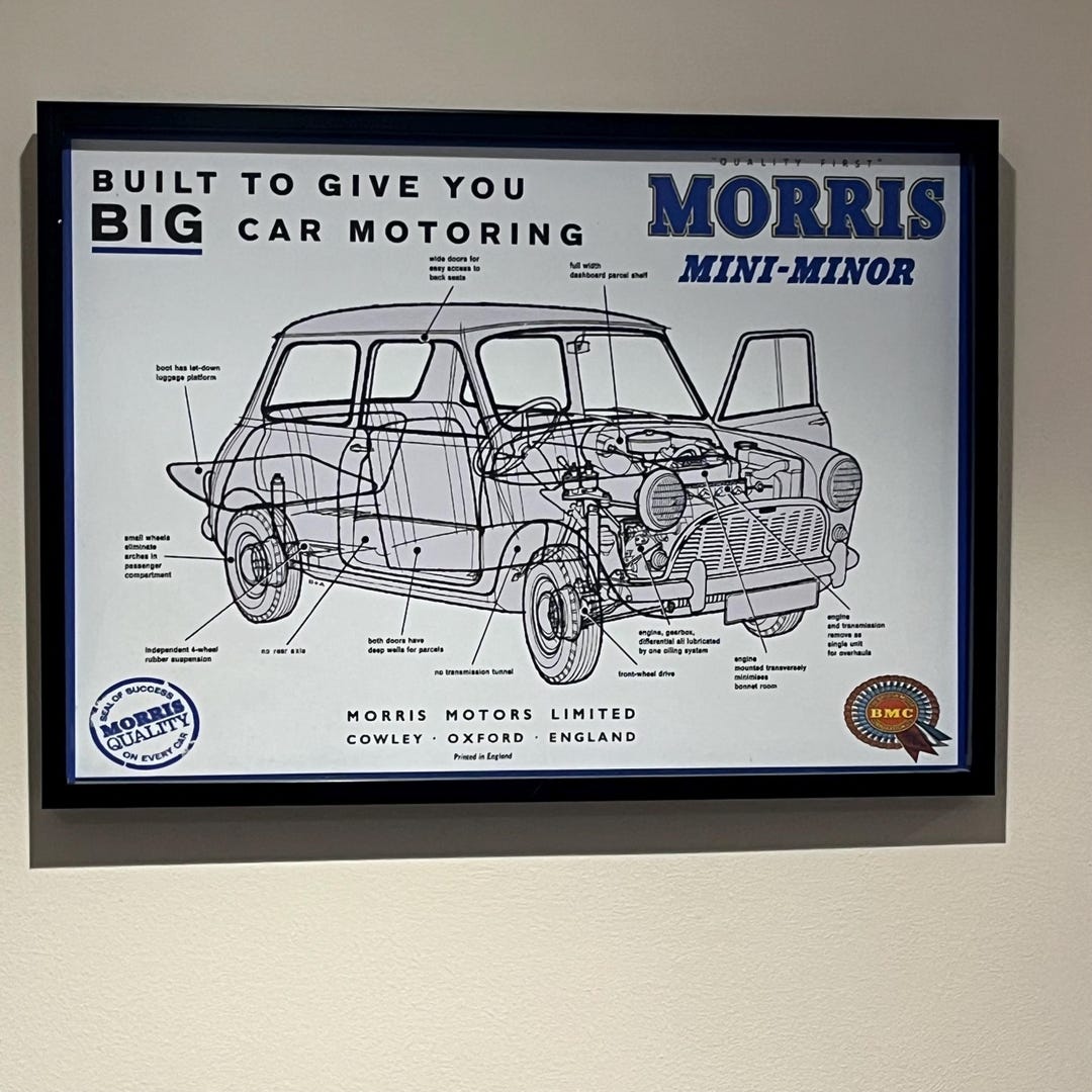 Classic BMC Mini Austin Morris Cooper Mk1 Garage Wall Art 1959 Built to ...