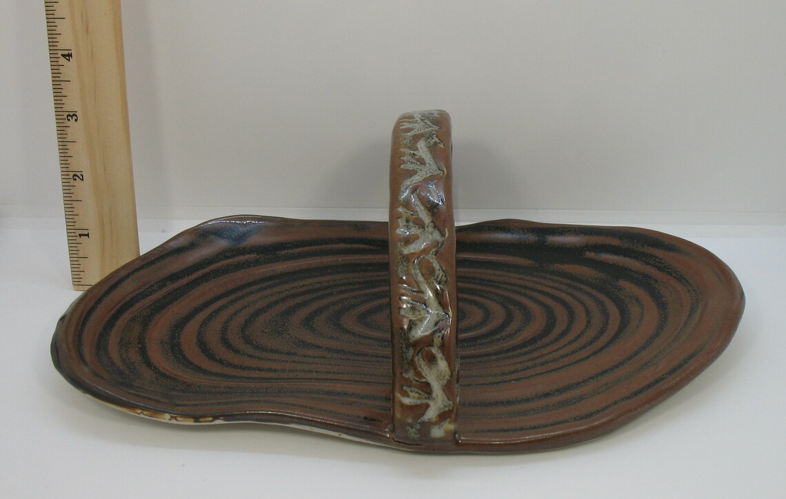 Hand Built Ceramic Tray with Handle | Etsy