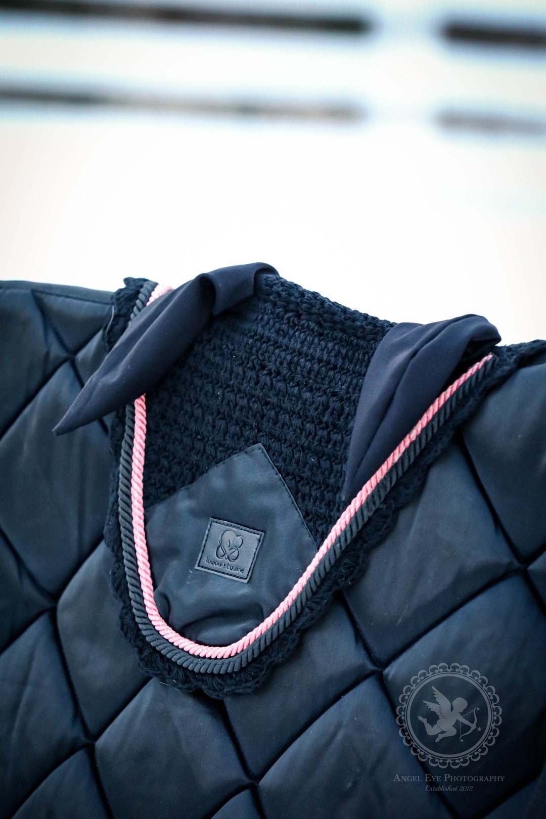 Pink and Black Ear Bonnet - Etsy