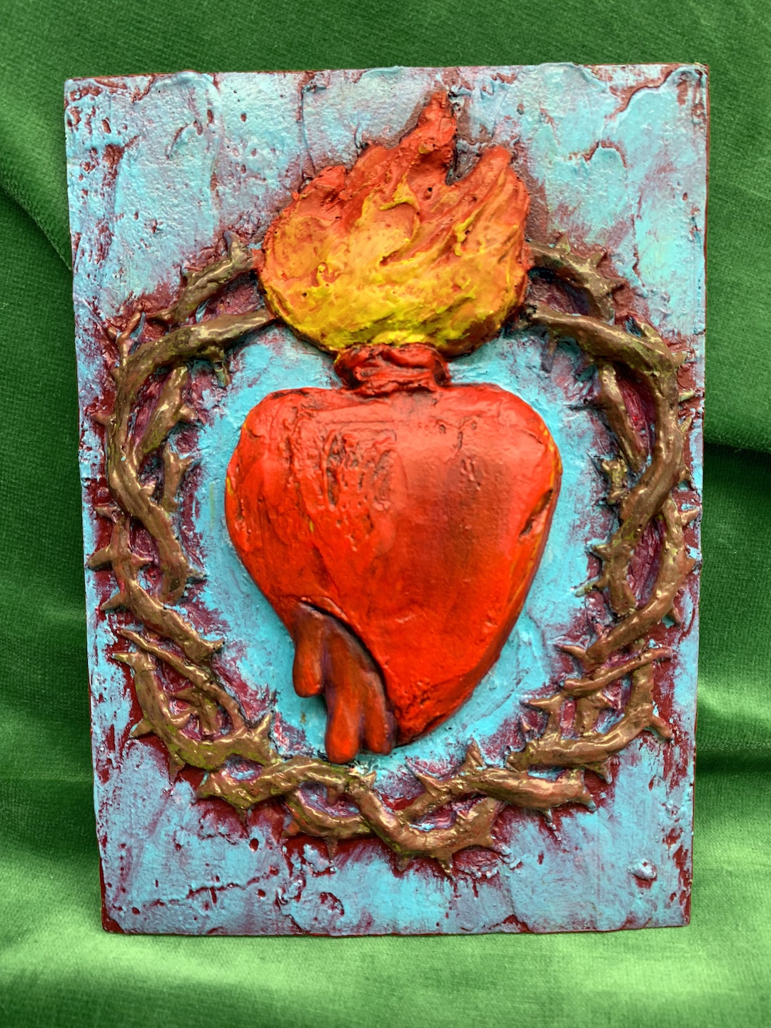 Sacred Heart Relief Wall Plaque Catholic Religious Jesus Devotion - Etsy