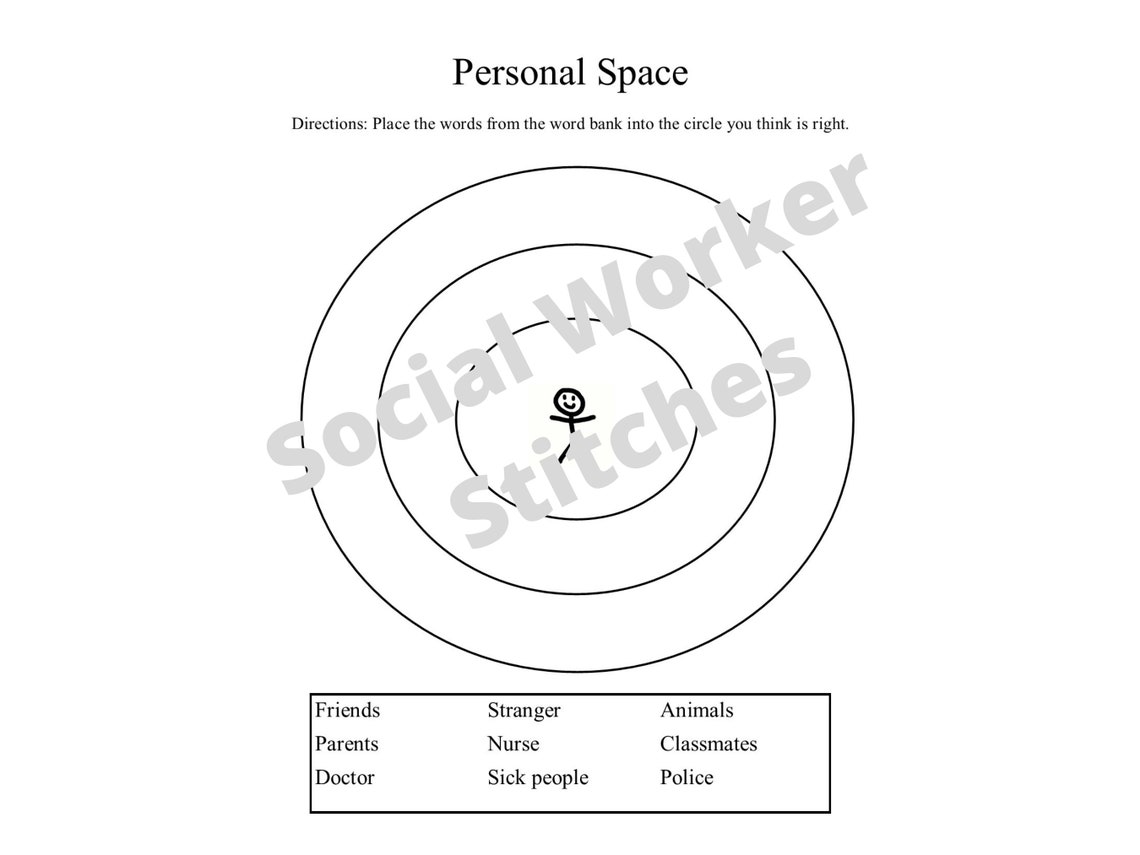 Personal Space Worksheet - Etsy