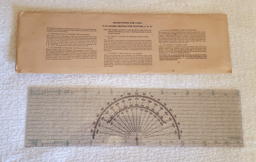 Vintage P-72 Course Protractor Plotter - Etsy