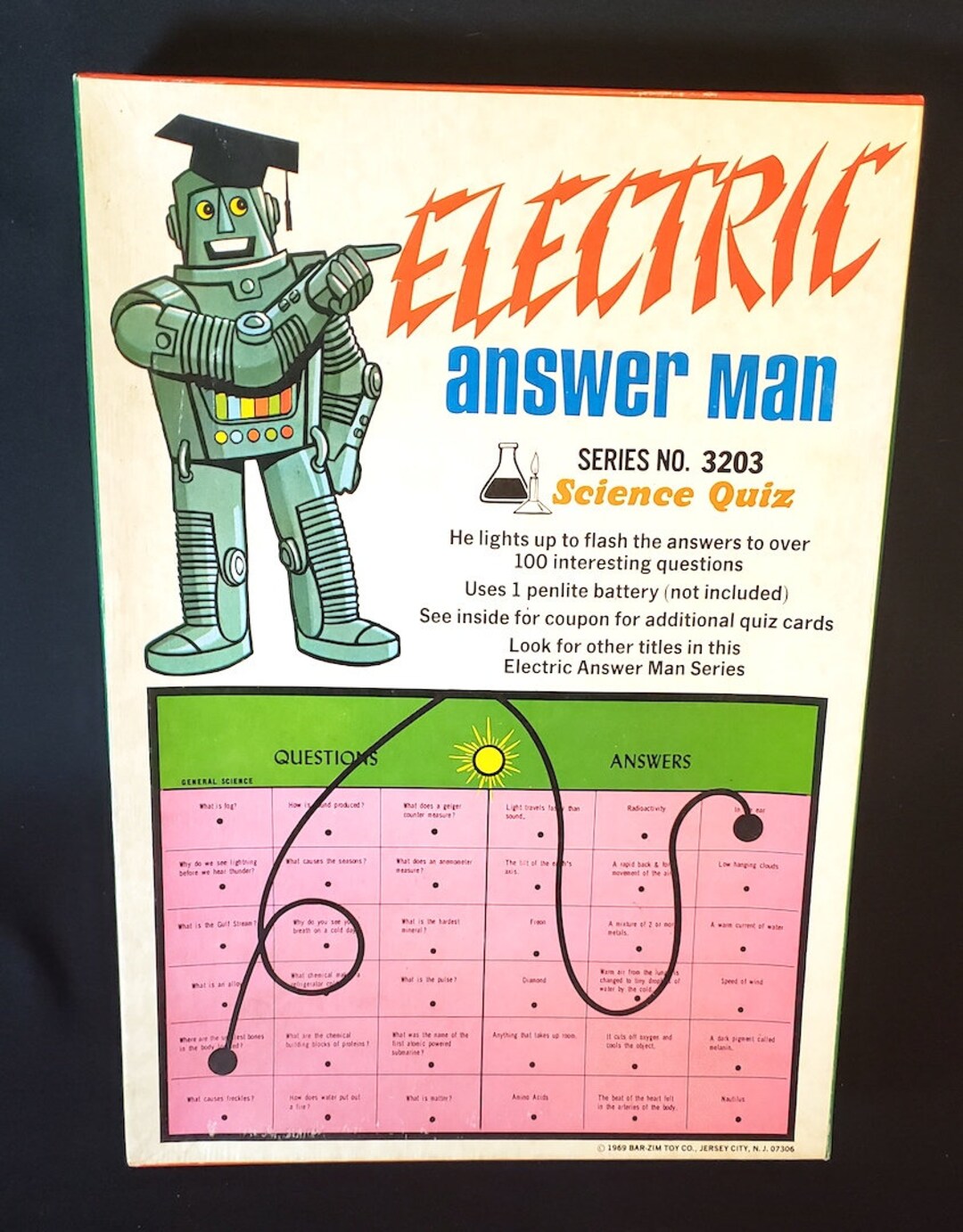 Vintage Barzim Electric Answer Man Game #3203 Science Quiz - Etsy