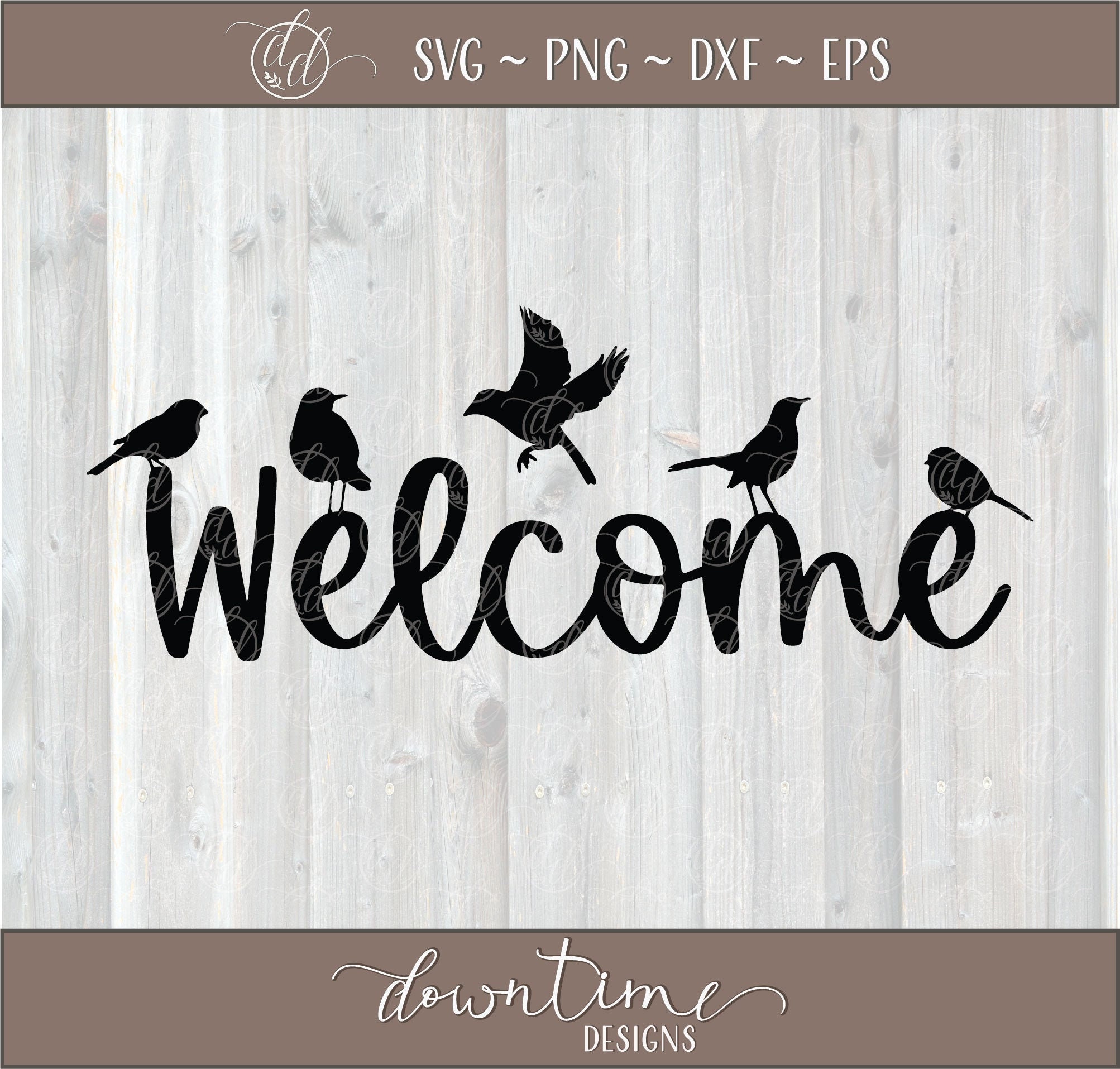 Welcome Sign With Birds Svg Welcome Sign Modern Farmhouse Style