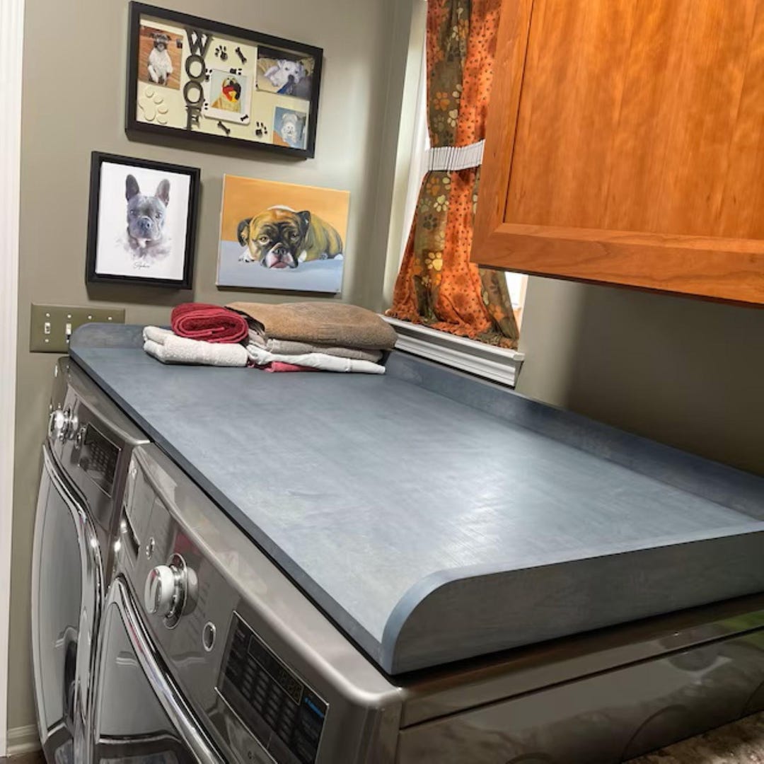 Customizable Wood Laundry Topper: Washer Dryer Countertop, Farmhouse ...