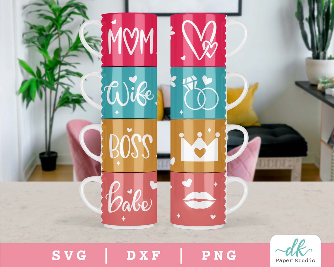 10oz Stackable Cricut Mug Press SVG Template for Infusible Ink Sheet ...