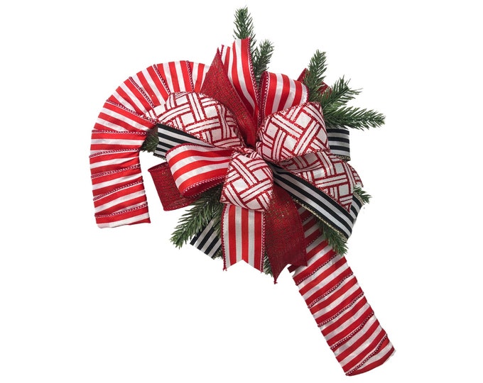 Candy Cane Wreath - Etsy