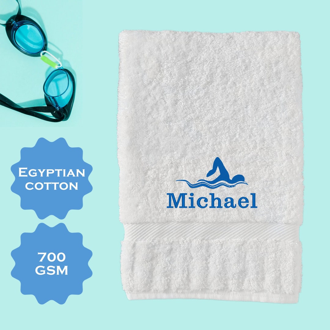 Personalized Embroidered Swim Towel, Custom Swimming Towel for Swimmers ...