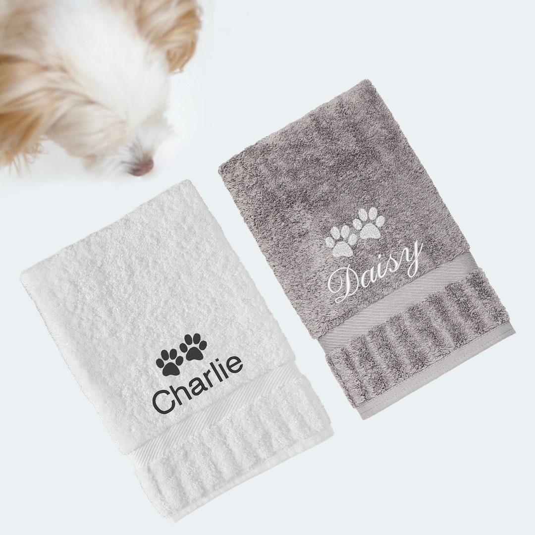 Custom Dog Towel, Personalised Embroidered Dog Towel, Paw Towel, Custom ...