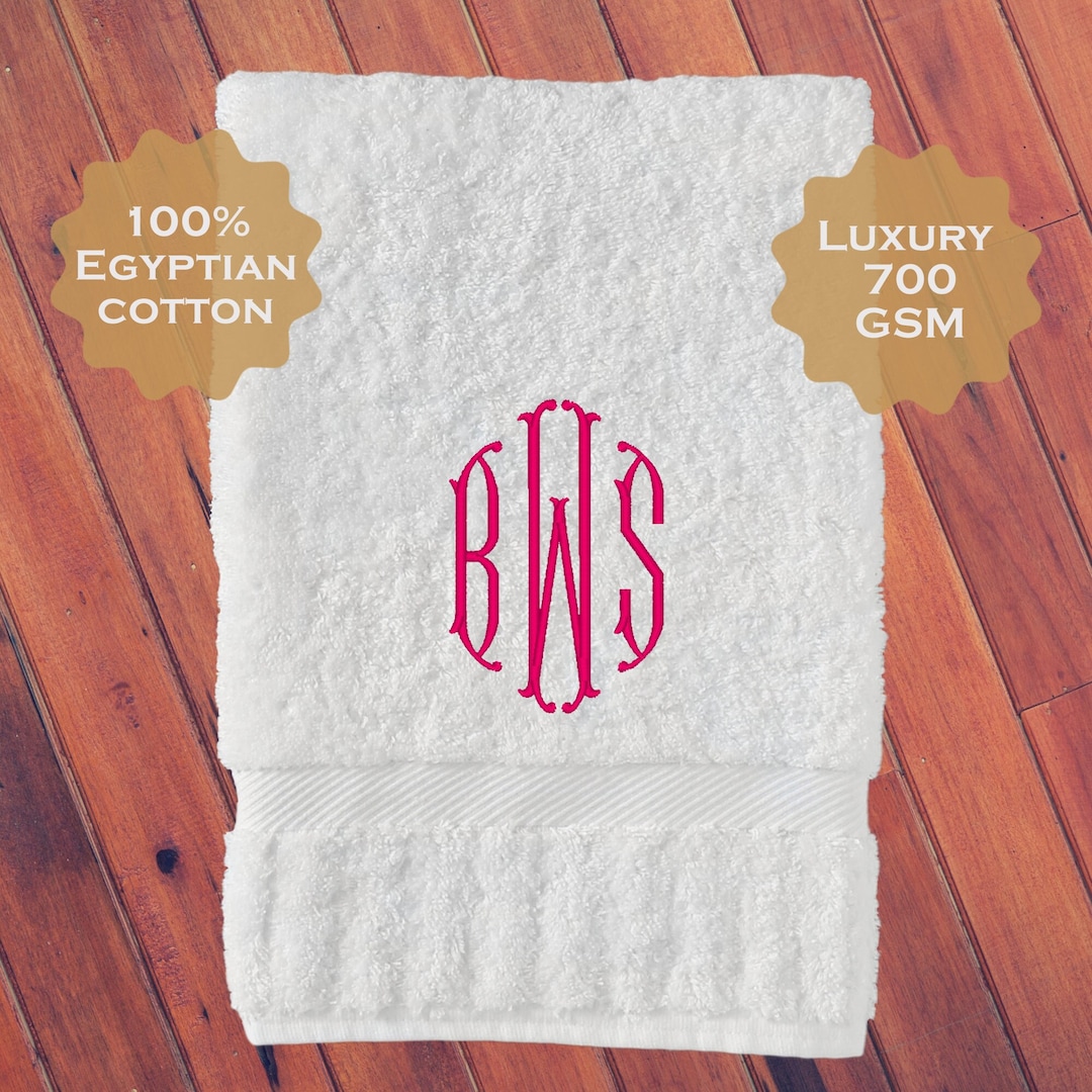 Personalized Embroidered Towel With Elegant Monogram, Custom ...