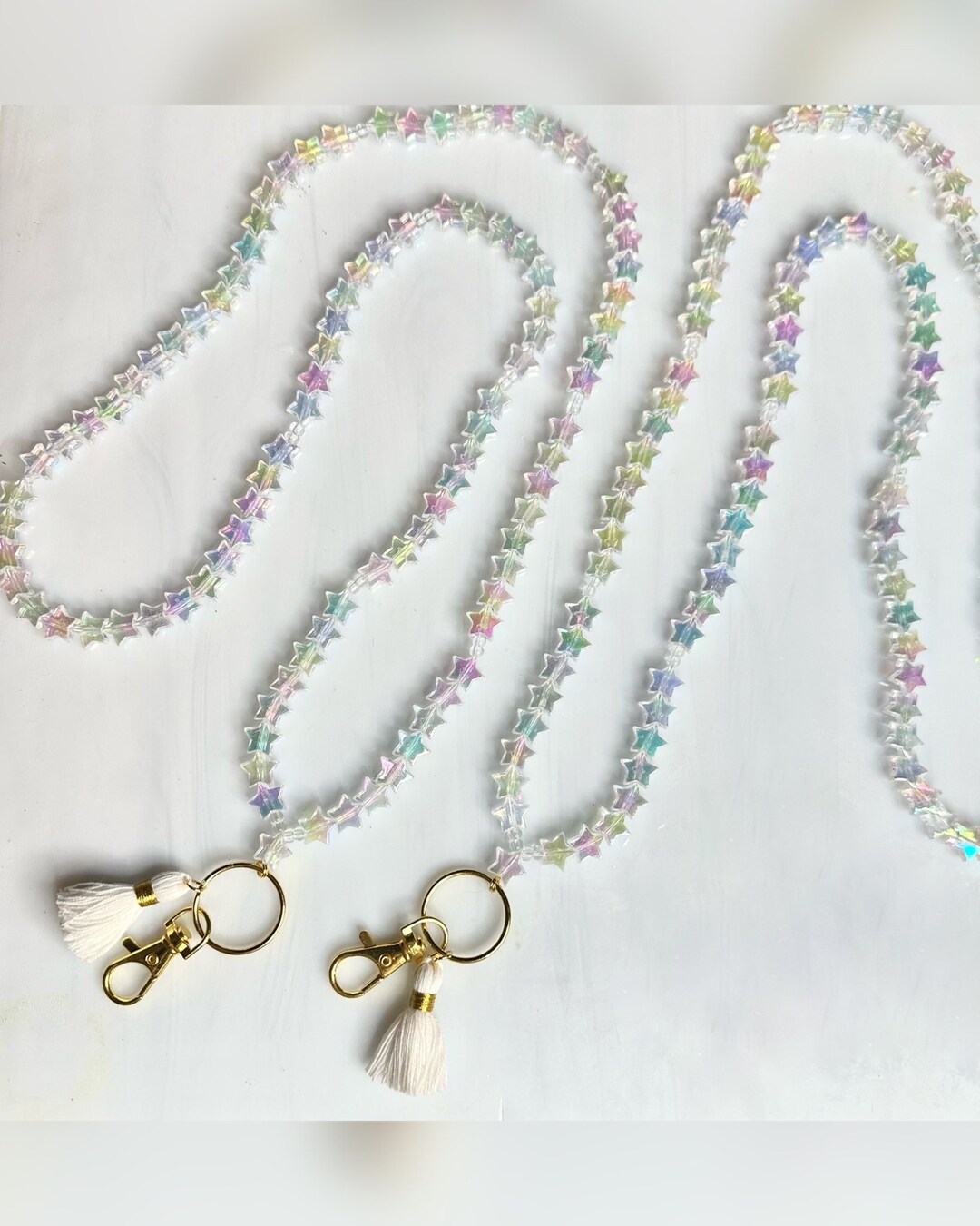 Iridescent Stars Beaded Teacher Lanyard - Etsy