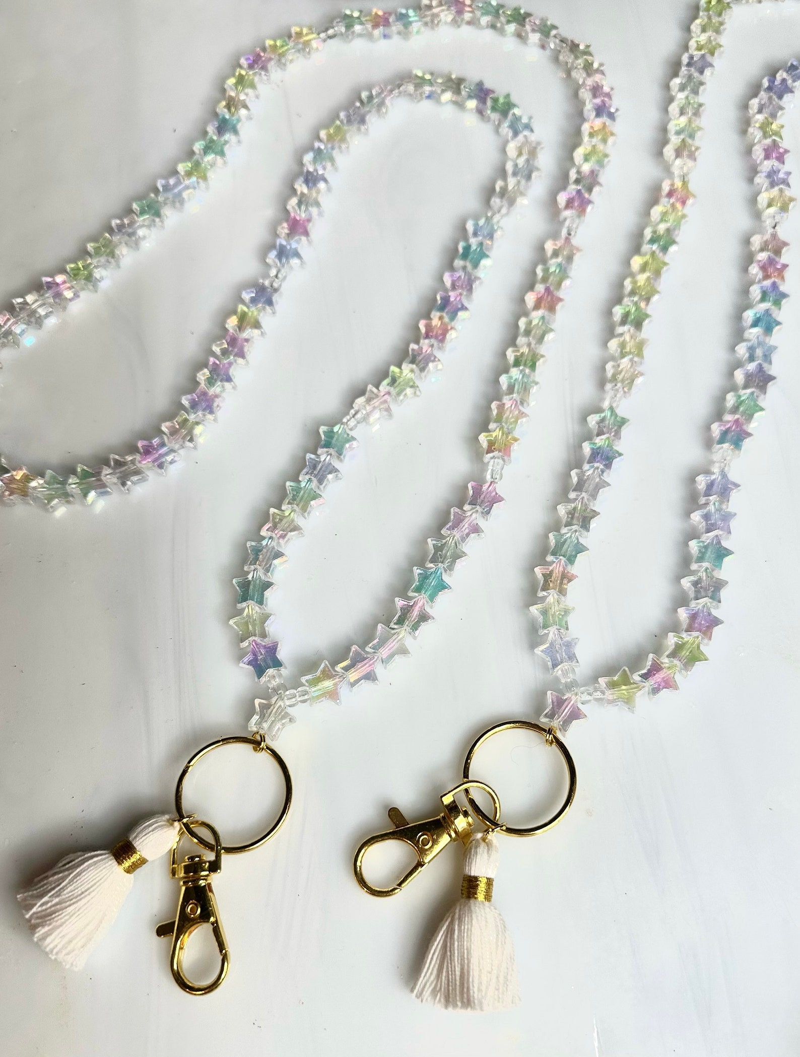 Iridescent Stars Beaded Teacher Lanyard - Etsy