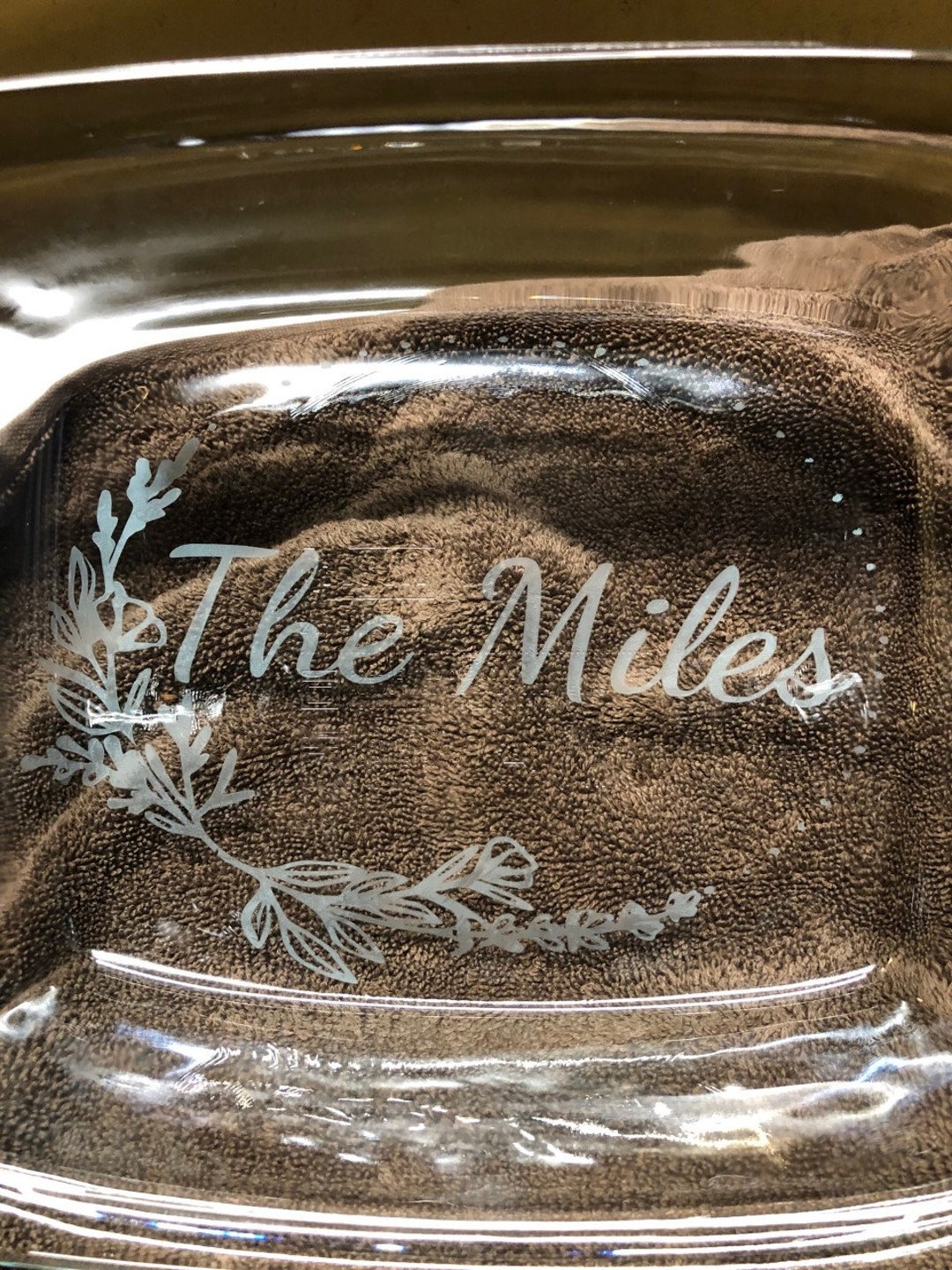 Custom Etched Pyrex Dish With Lid, Wedding Gifts, Clear, Glass Pyrex ...