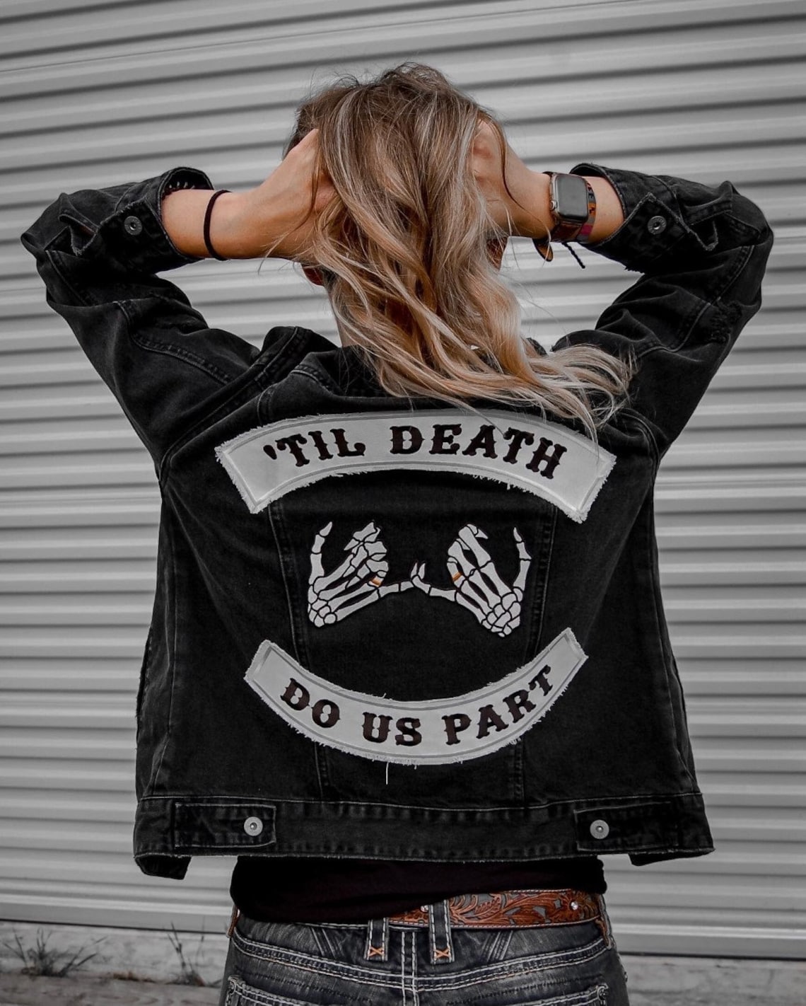 Customizable 'til Death Do Us Part Distressed Jean Jacket, Wedding ...