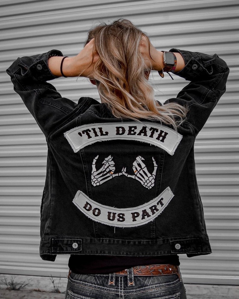 Customizable 'til Death Do Us Part Distressed Jean Jacket, Wedding ...