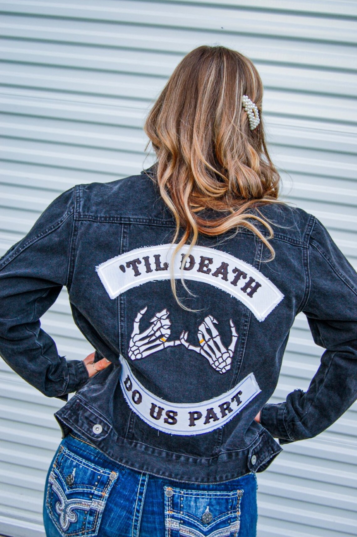 Customizable 'til Death Do Us Part Distressed Jean Jacket, Wedding ...