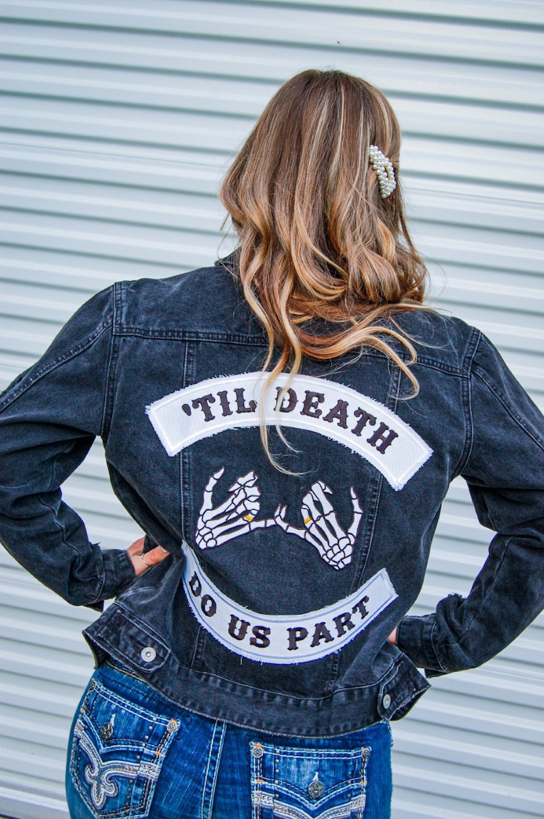 Customizable 'til Death Do Us Part Distressed Jean Jacket, Wedding ...