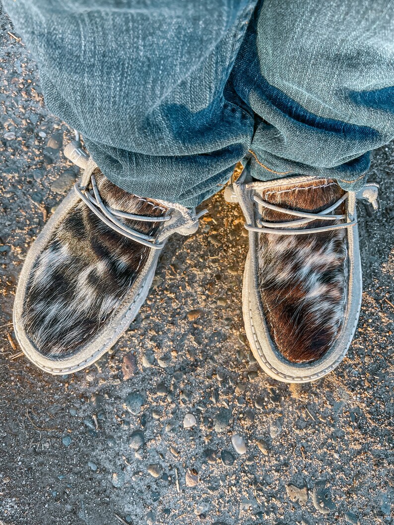 Custom Cowhide MEN'S Hey Dude Shoes - Etsy