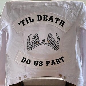Customizable 'til Death Do Us Part Distressed Jean Jacket, Wedding ...