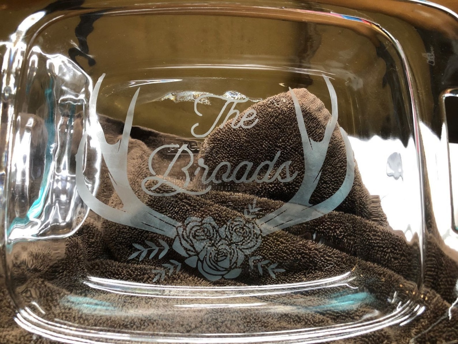 Custom Etched Pyrex Dish With Lid, Wedding Gifts, Clear, Glass Pyrex ...