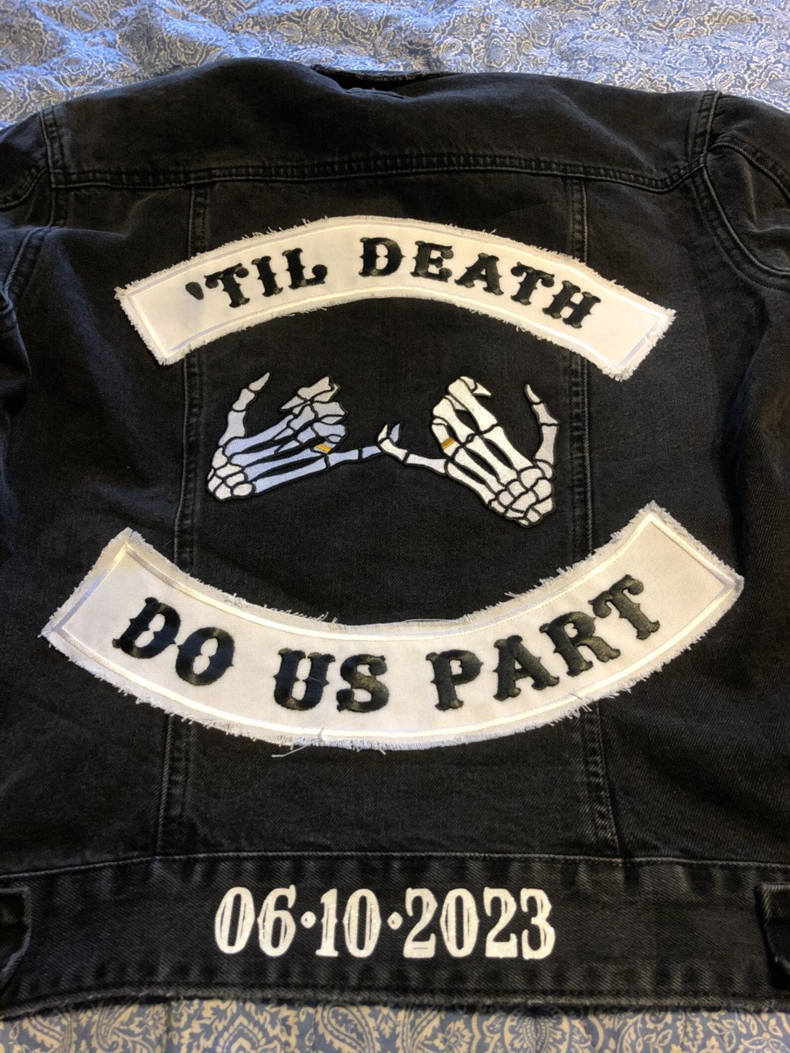 Customizable 'til Death Do Us Part Distressed Jean Jacket, Wedding ...