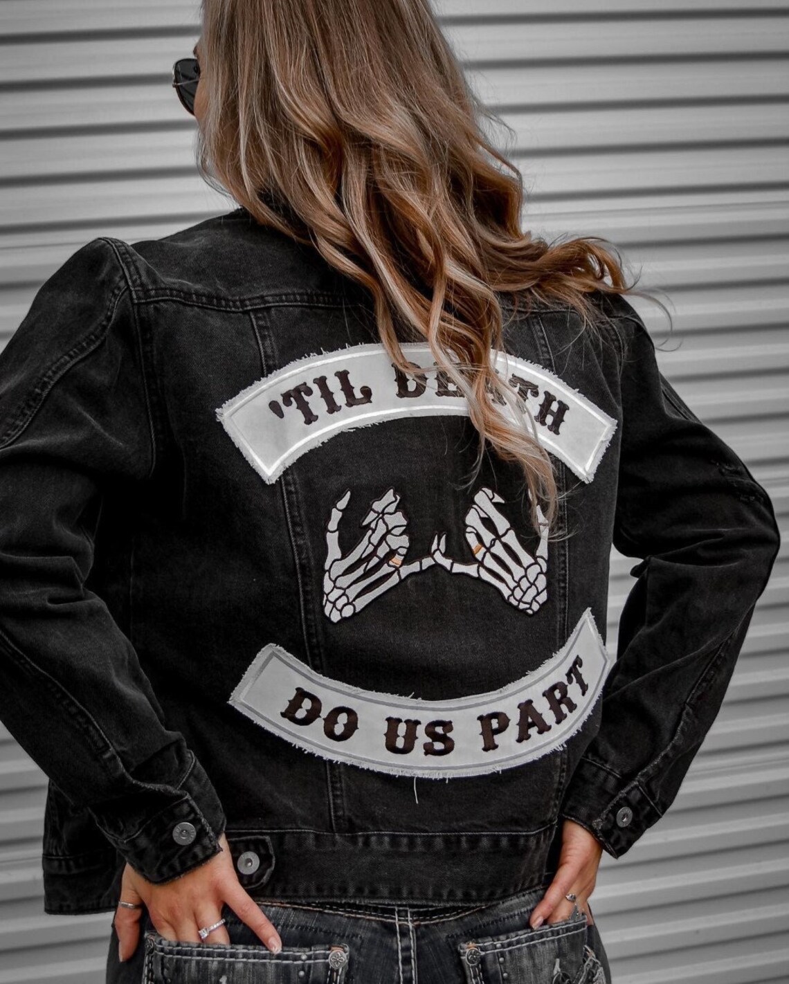 Customizable 'til Death Do Us Part Distressed Jean Jacket, Wedding ...