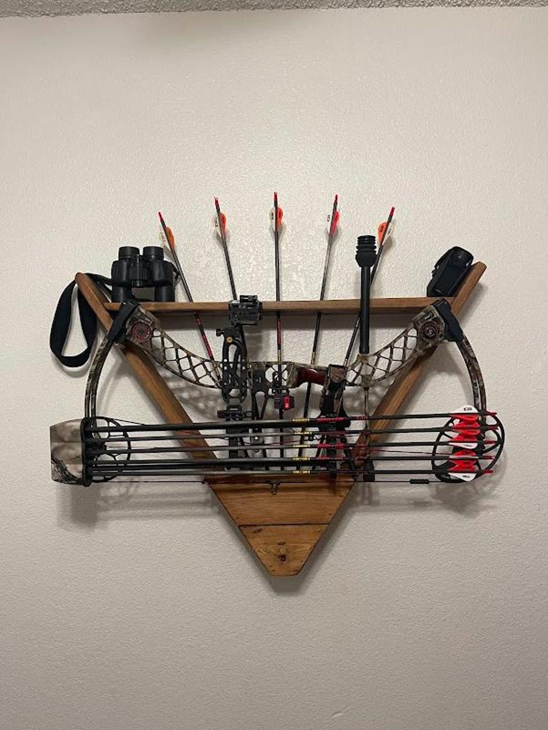 Rustic Reclaimed Wood Bow & Arrow Display Rack, Mancave Cabin Display ...
