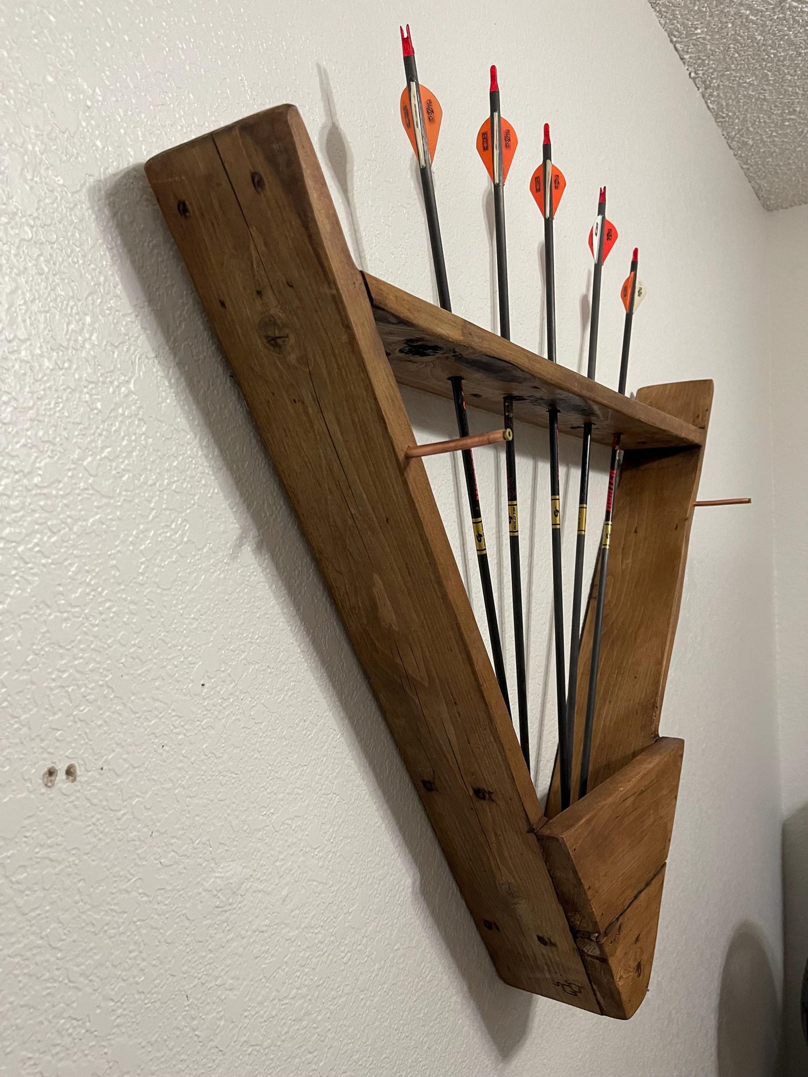 Rustic Reclaimed Wood Bow & Arrow Display Rack, Mancave Cabin Display ...