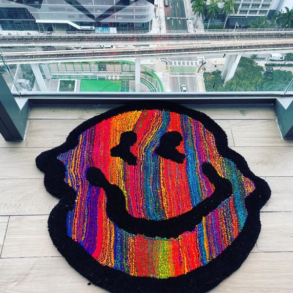 Smiley Face Rug - Etsy