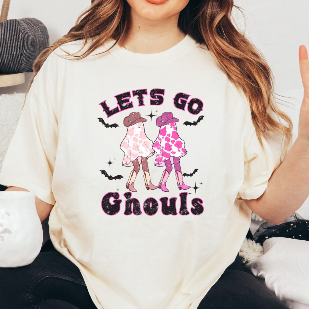 Lets Go Ghouls Cow Print Shirt Comfort Colors Howdy Ghouls - Etsy