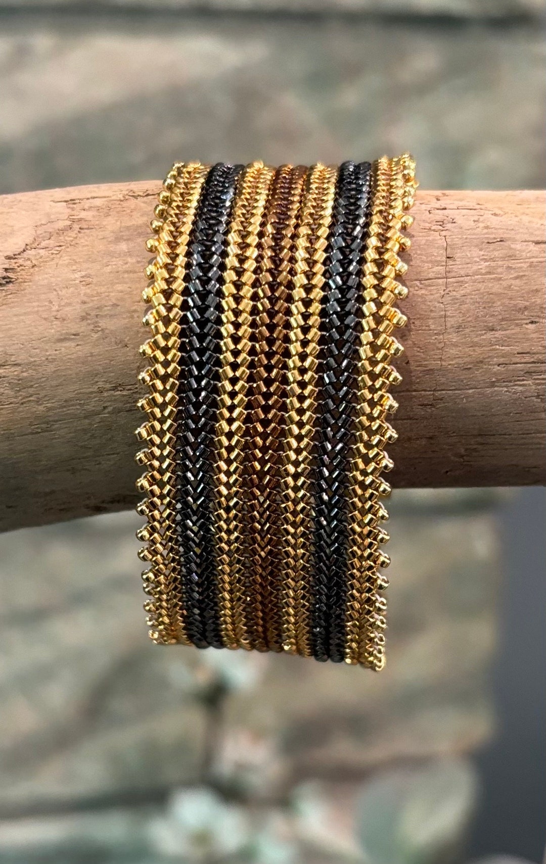 Herringbone Stitch Cuff Bracelet - Etsy