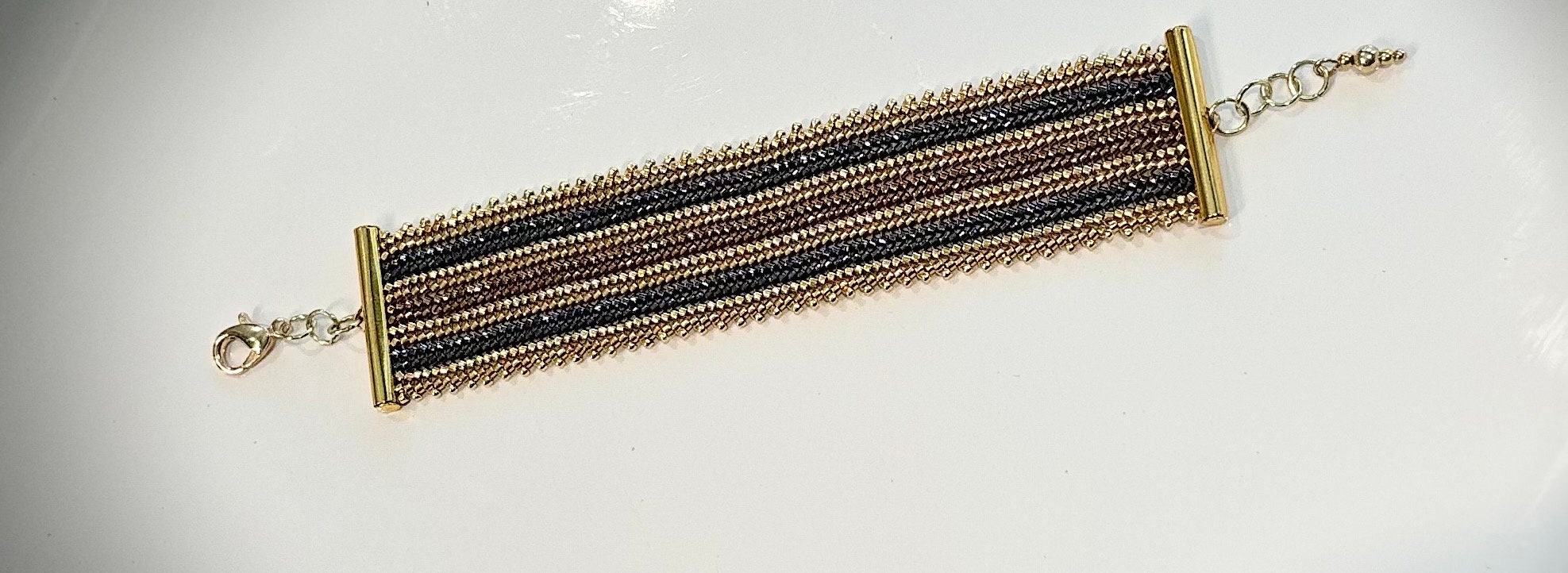 Herringbone Stitch Cuff Bracelet - Etsy